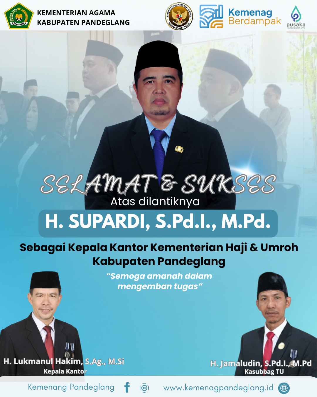 Selamat & Sukses atas dilantiknya Bapak H. SUPARDI, S.Pd.I.,M.Pd ...